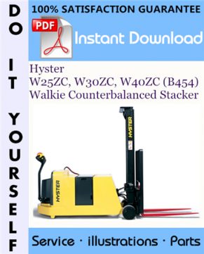 Hyster W25ZC, W30ZC, W40ZC (B454) Walkie Counterbalanced Stacker Parts ...