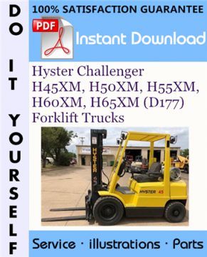 Hyster Challenger H45XM, H50XM, H55XM, H60XM, H65XM (D177) Forklift ...